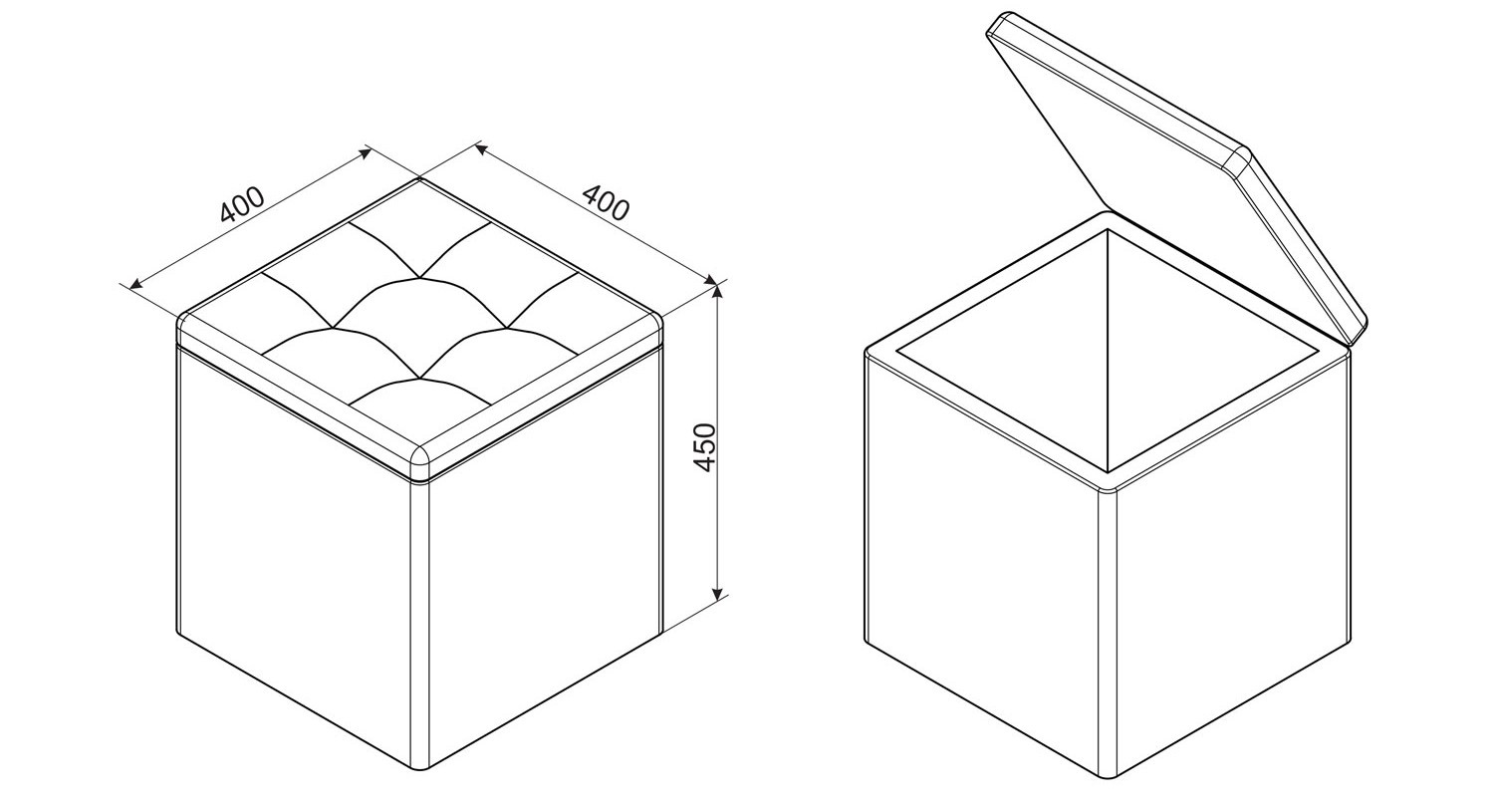 Fotoliu moale Bancheta Ambianta Square with Box Brown — cumpără în ...
