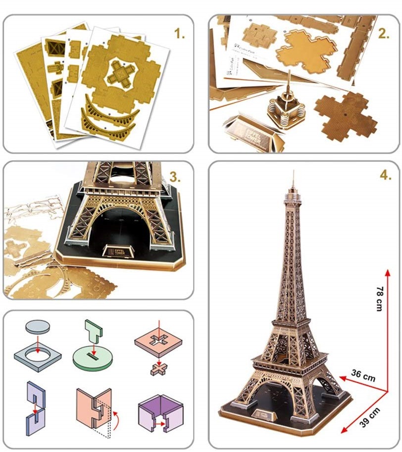 3D пазл-конструктор Cubic Fun Eiffel Tower (MC091h) – PandaShop.md ...